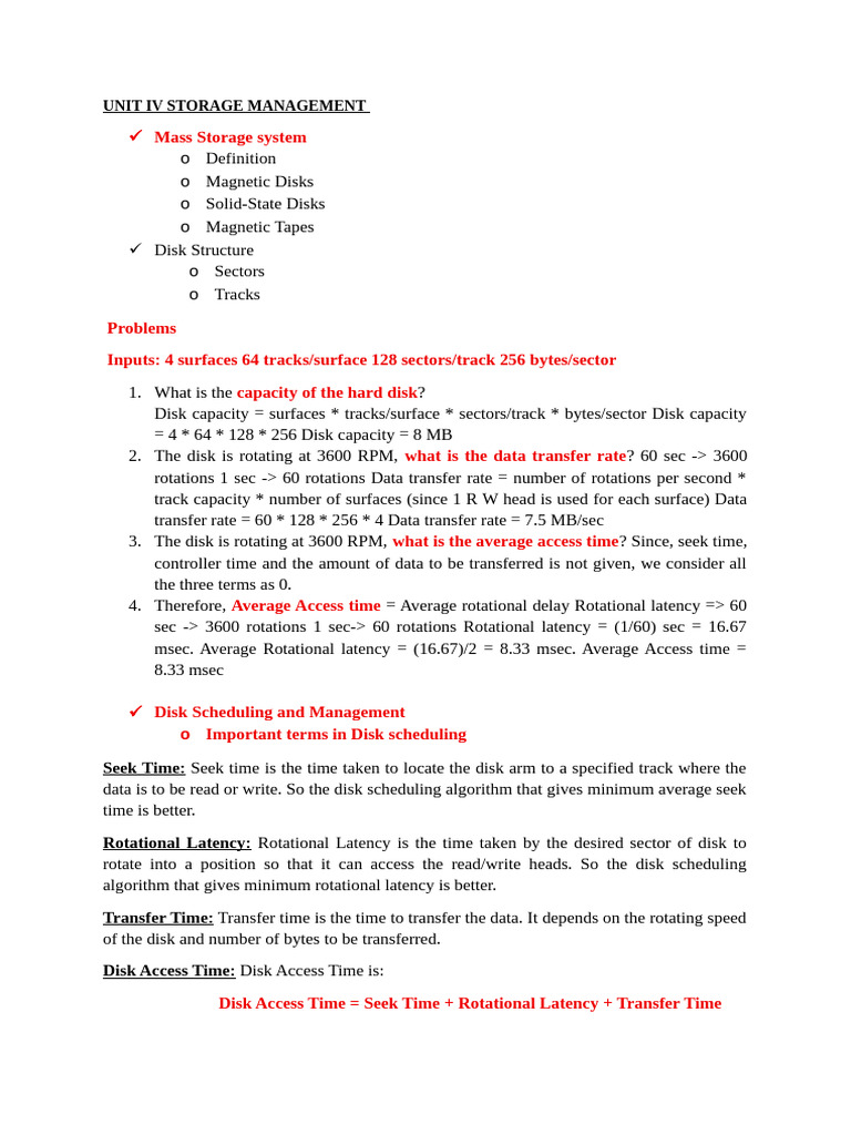 Unit Iv Storage Management - Unit V Virtual System | PDF | Hard Disk Drive | Operating System