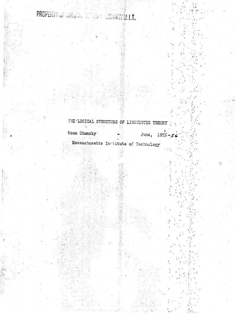 Chomsky Thesis Linguistics Generative Grammar | PDF