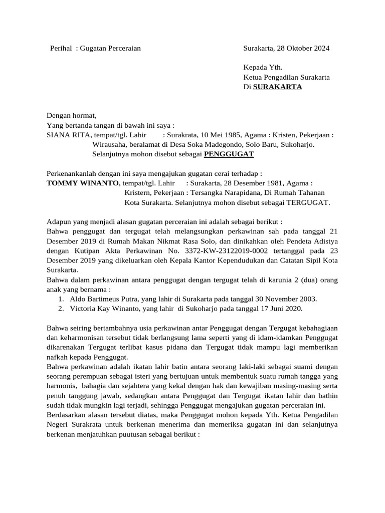 Surat Perceraian | PDF