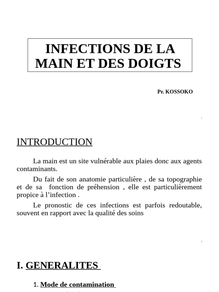 INFECTIONS DE LA MAIN ET DES DOIGTS | PDF | Infection | Main