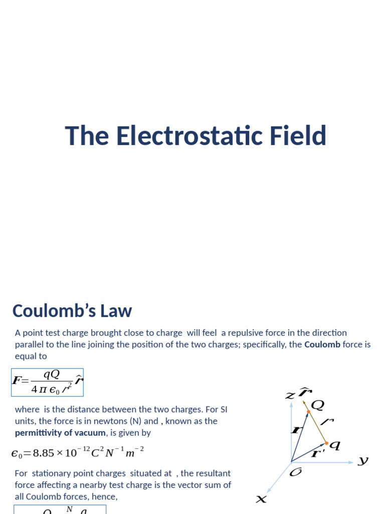 Understanding Electrostatic Fields and Forces | PDF | Electric Field ...