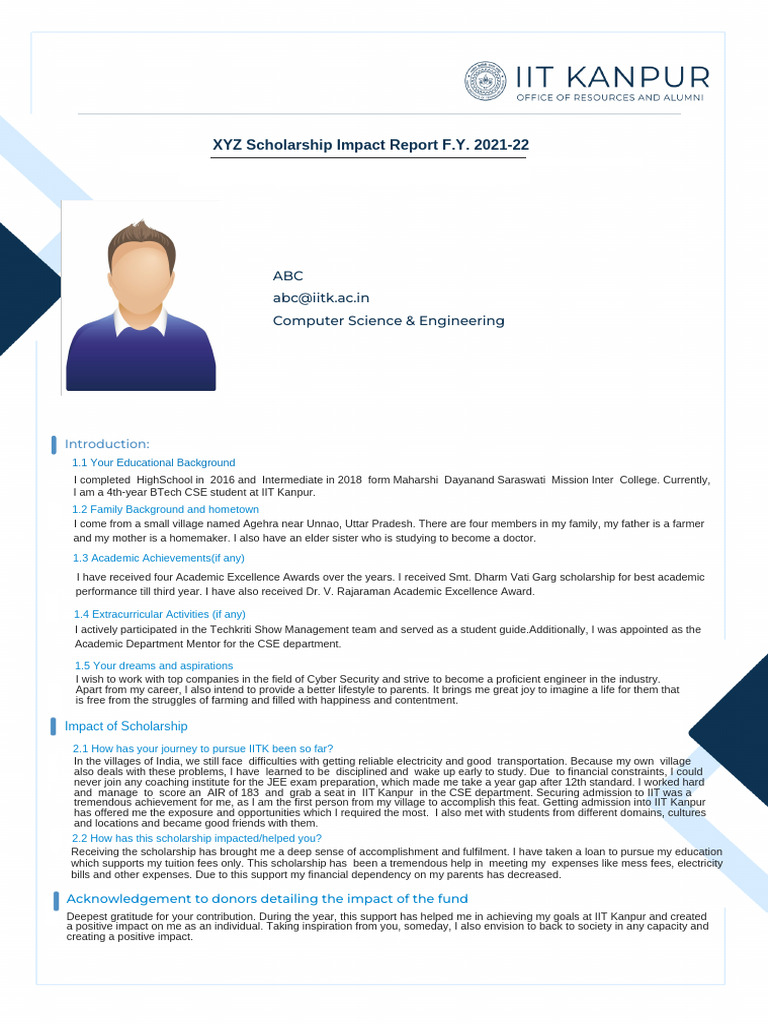 Scholarship Award Sample-2 | PDF