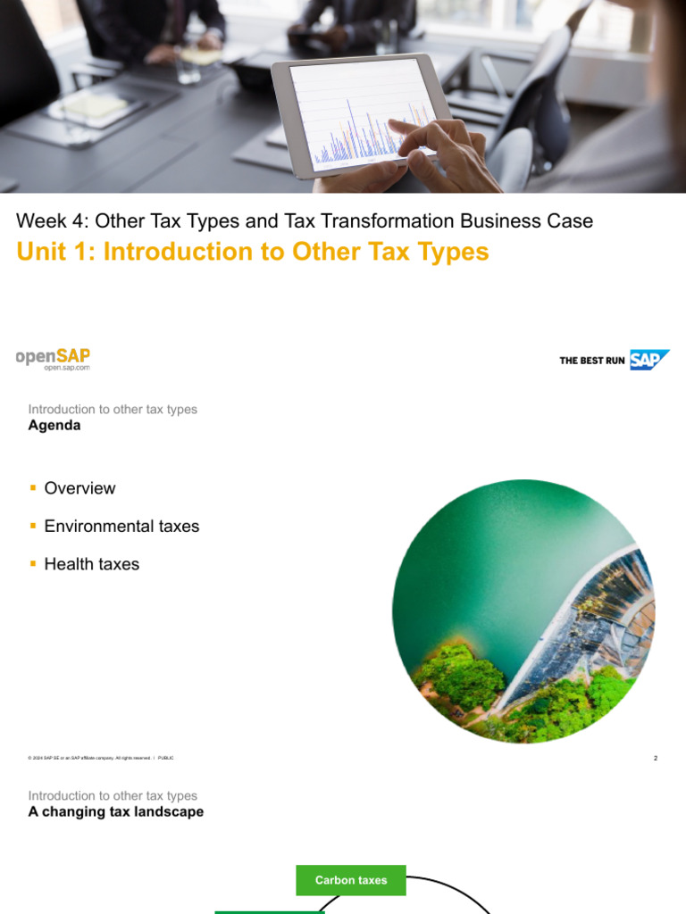 OpenSAP s4htax-Pc Week 4 All Slides | PDF | Taxes | Carbon Tax