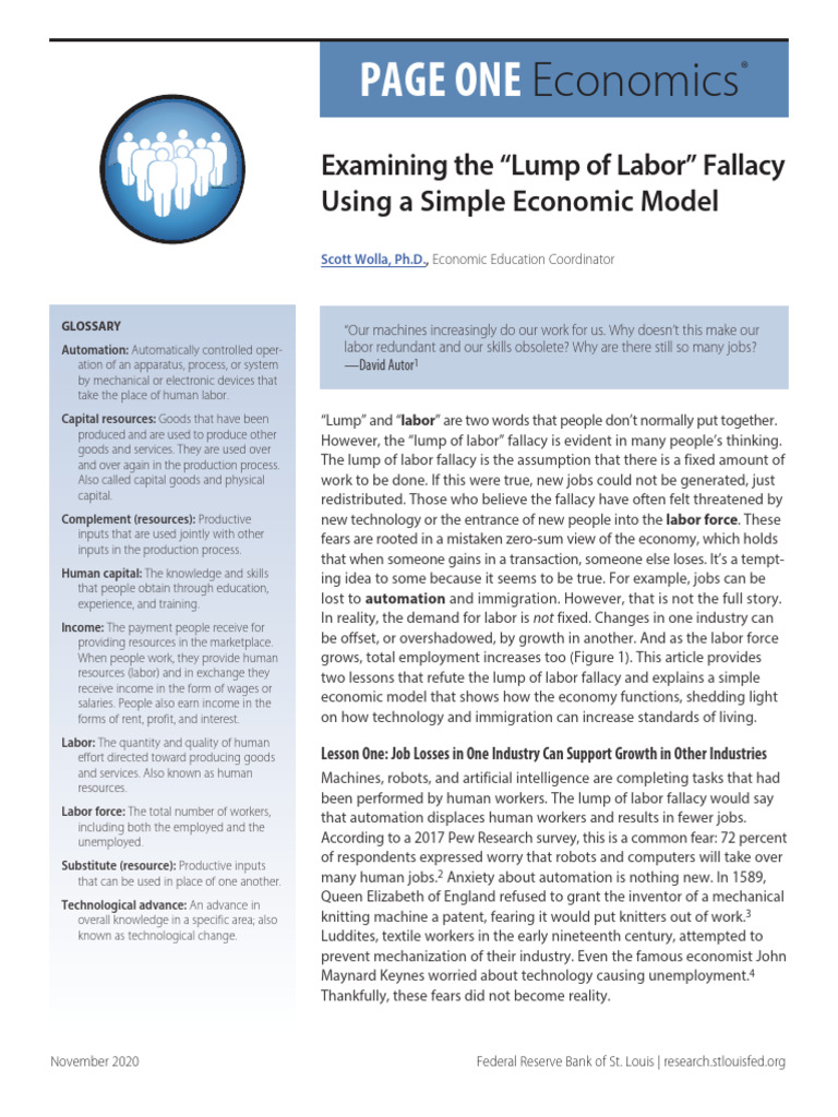 Examining The Lump of Labor Fallacy Using A Simple Economic Model - SE ...