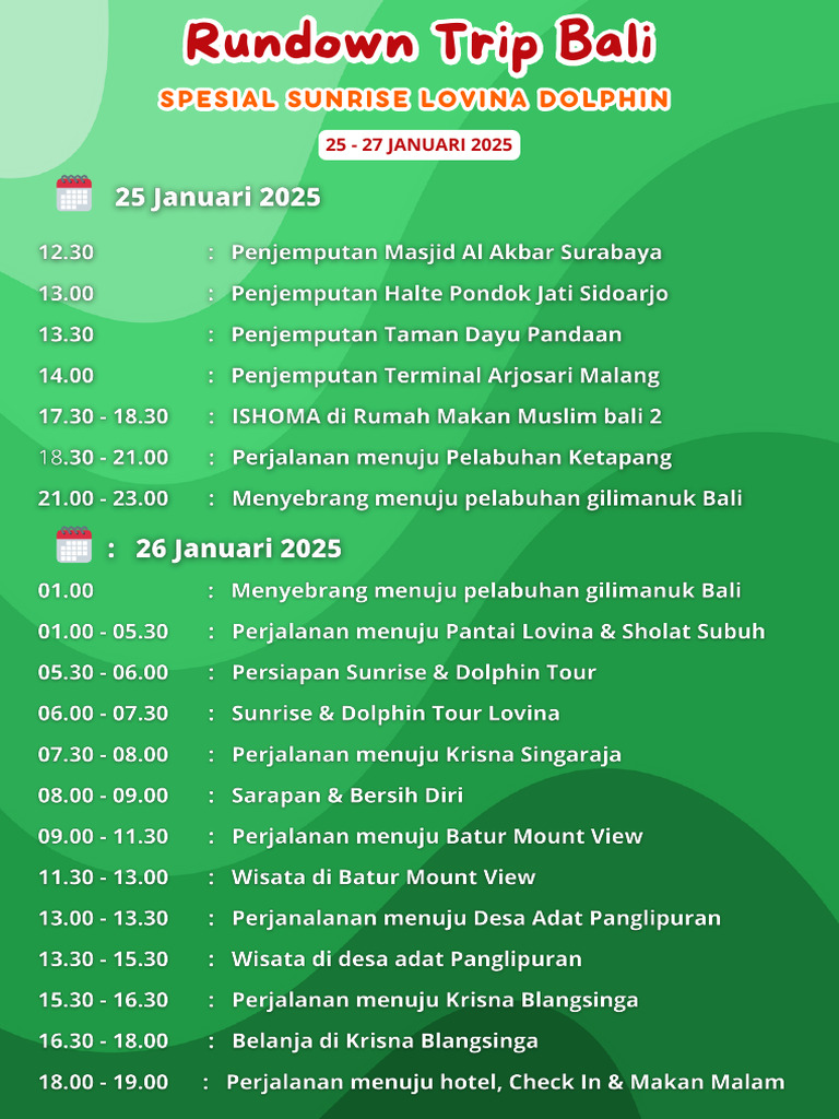 Rundown Ot Bali Lovina s4 | PDF