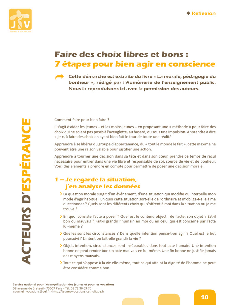 Choisir en conscience : 7 étapes morales | PDF | Moralité | Amour
