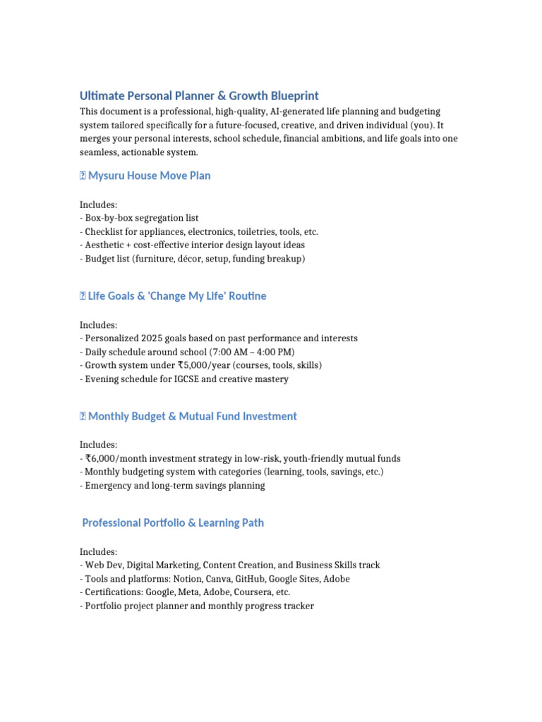 Personal Growth Planner & Budget Guide | PDF