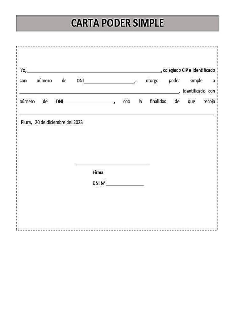 Carta Poder Simple | PDF