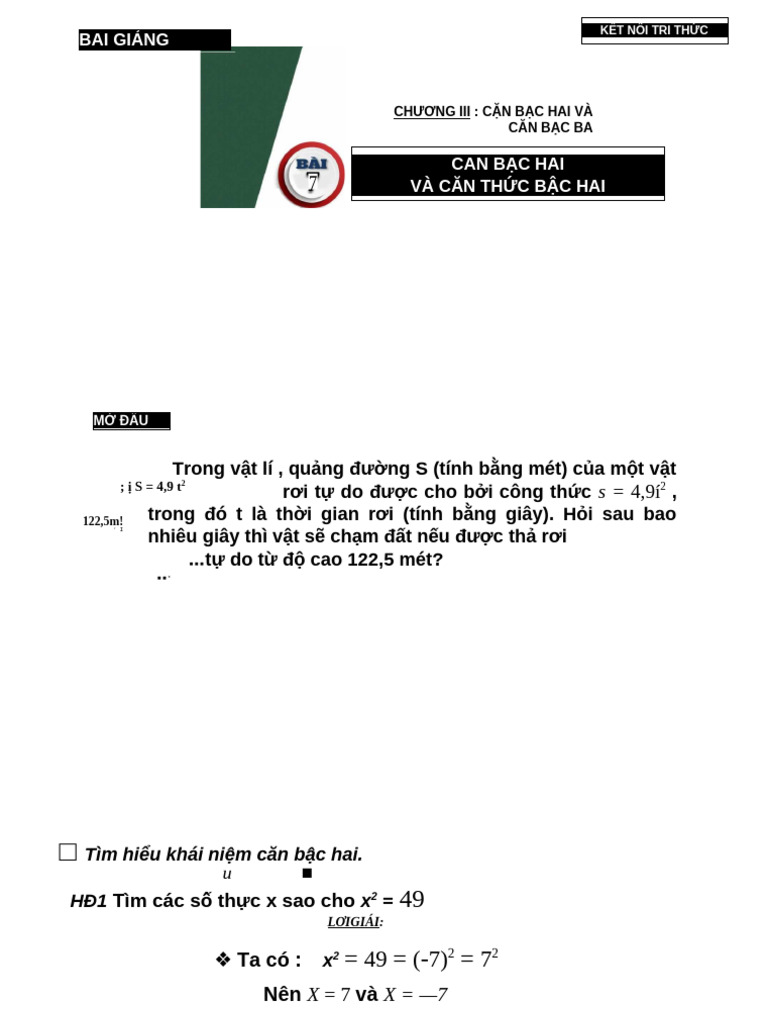 1.bai 7 - Can Bac 2 Va Can Thuc Bac 2 | PDF