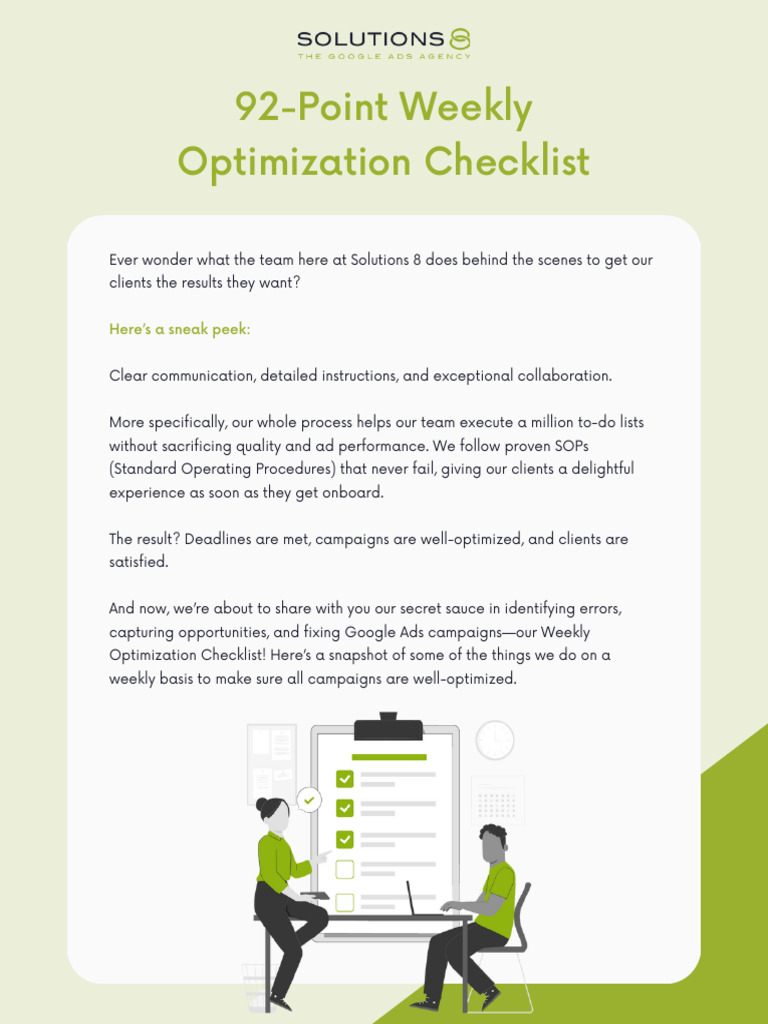 Checklist-92-Point-Weekly-Optimization-Checklist-Solutions-8 | PDF ...