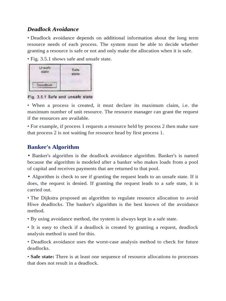 Deadlock Avoidance - Notes | PDF | Computer Programming | Applied ...