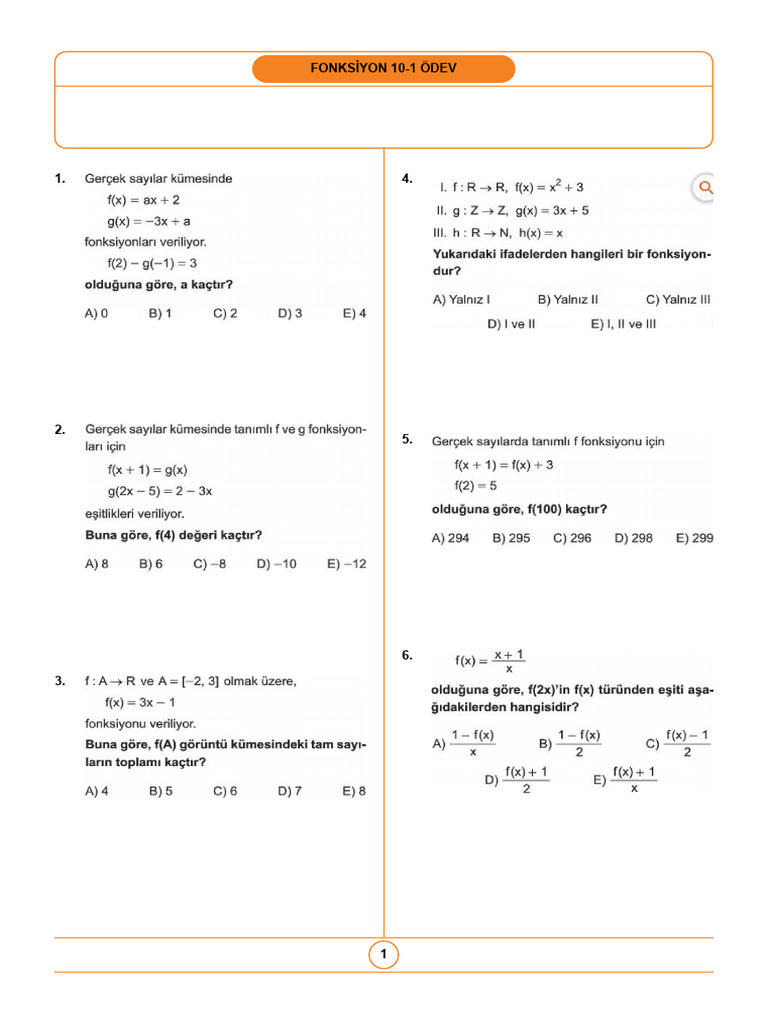 Fonksiyon 10-1 Odev | PDF