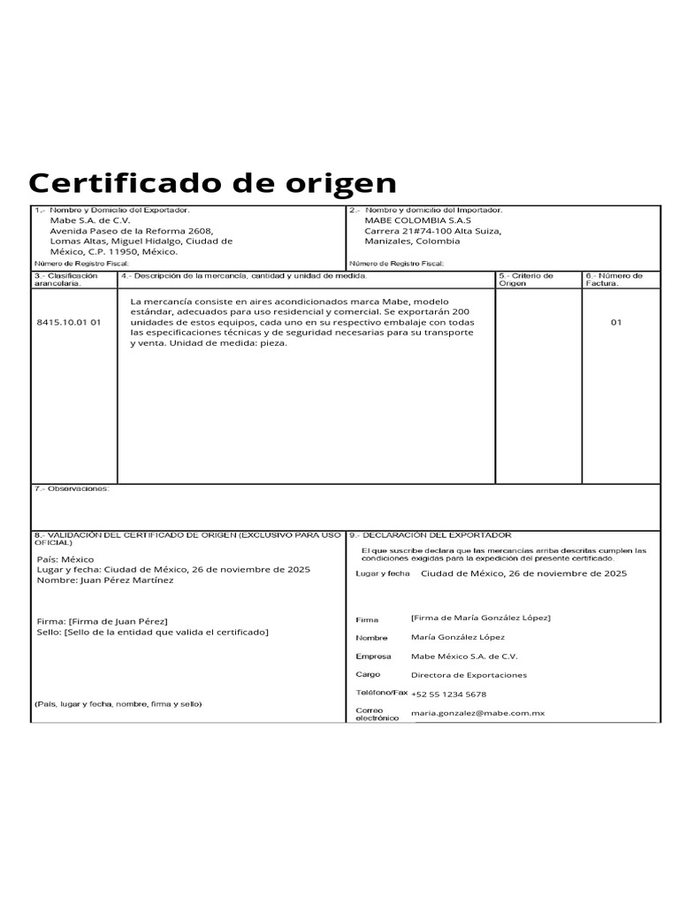 Certificación de Origen PDF | PDF