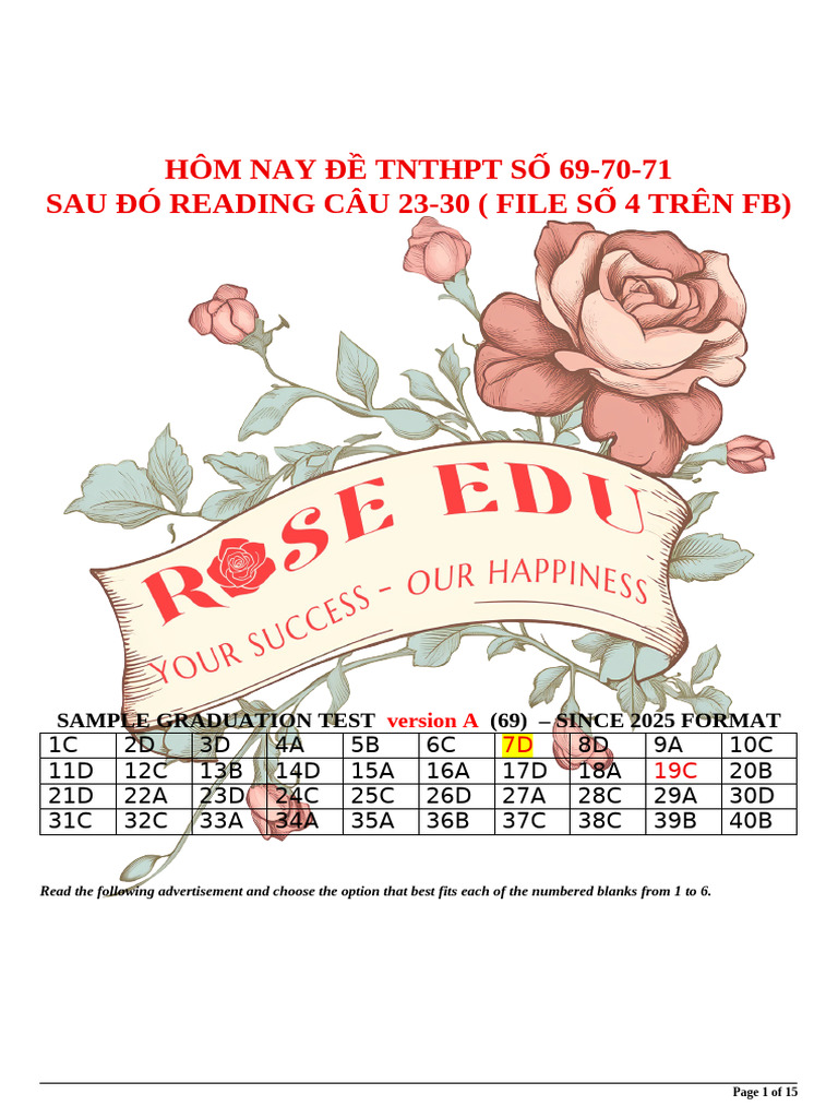 Sample Graduation Test Answers and Tips | PDF | Cyberbullying | Feminism