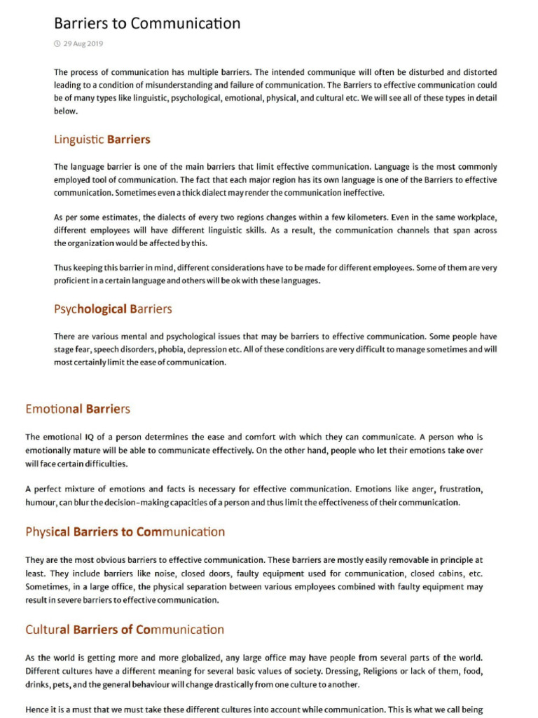 Unit-1 Barriers Comm | PDF