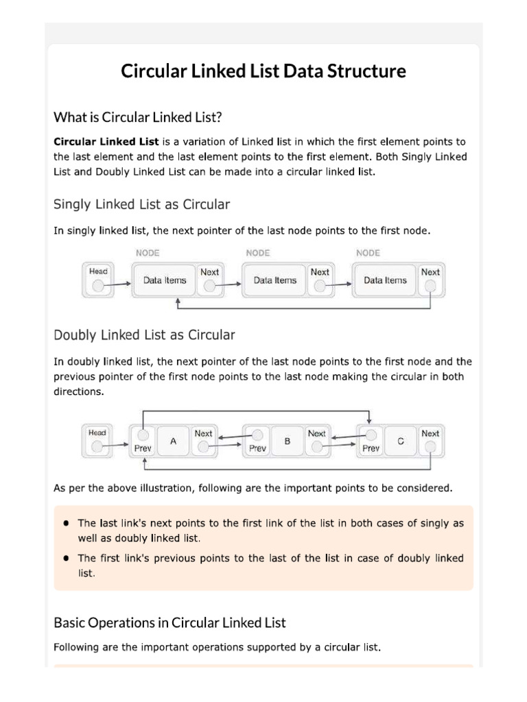 Circular Linked List Pdf