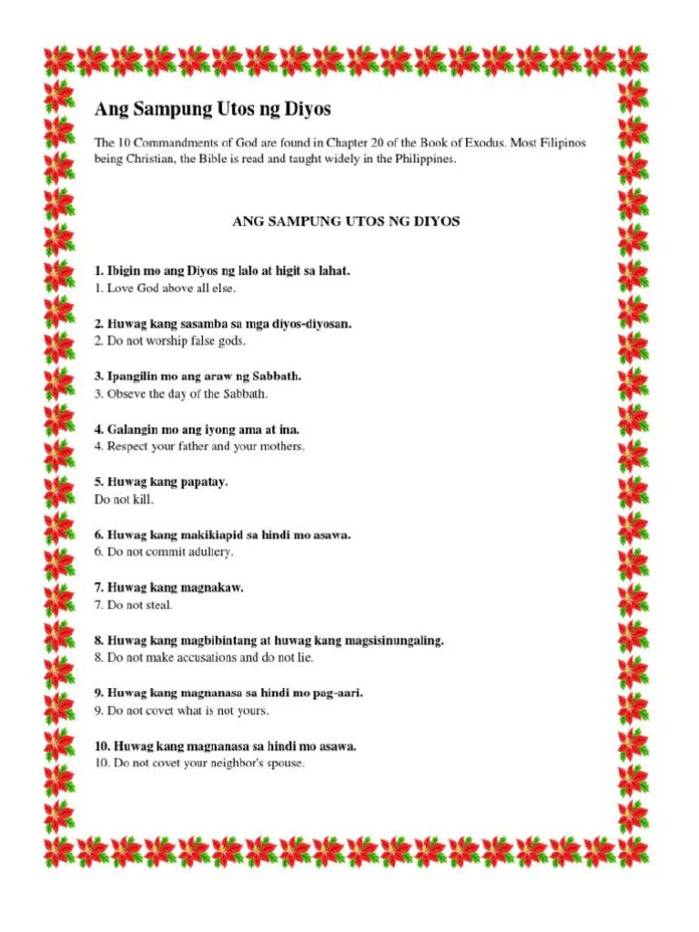 10 Utos NG Diyos | PDF