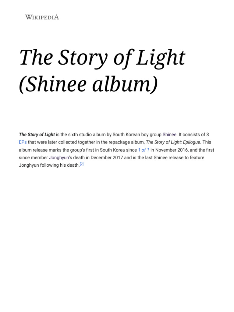The Story of Light (Shinee Album) - Wikipedia | PDF | Albums | Sound ...