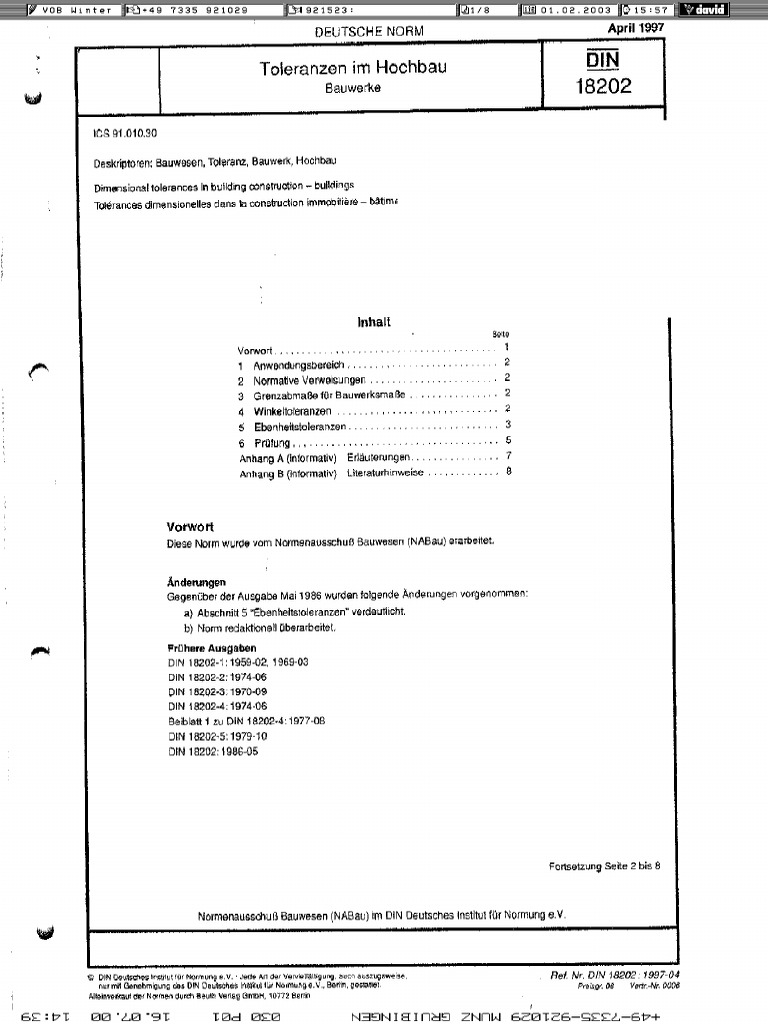 Din 18202 | PDF