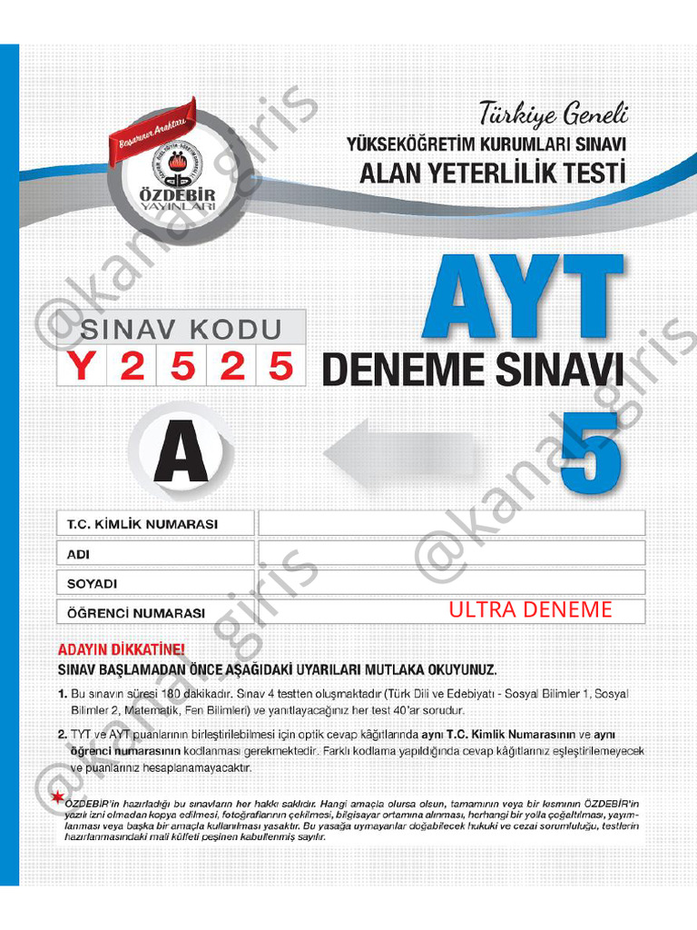 ÖZDEBİR AYT-5 @ultra - Kulup | PDF
