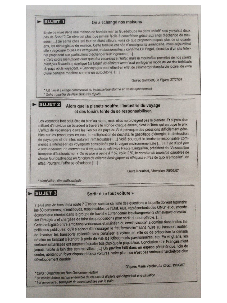 15 Sujets Production Orale DELF B2 | PDF