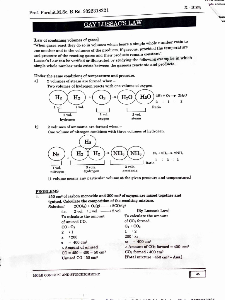 Chapter 5-Mole Concept and Stoichiometry | PDF | Molecules | Mole (Unit)
