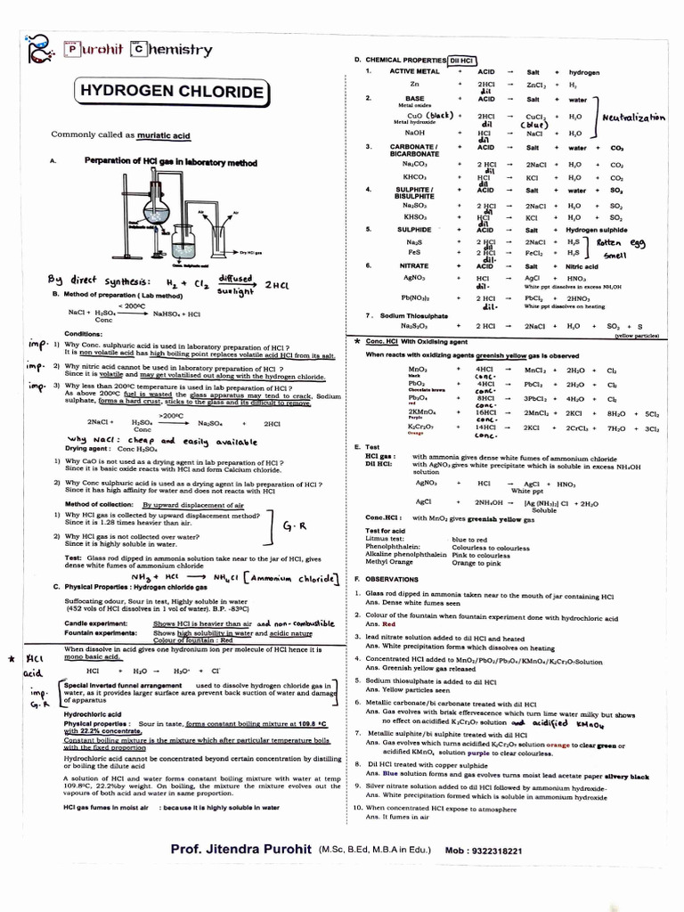 Chapter 8-Hydrogen Chloride | PDF
