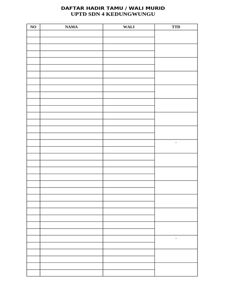 Daftar Hadir Tamu | PDF