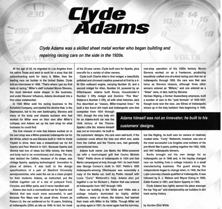 Clyde Adams Bio | PDF