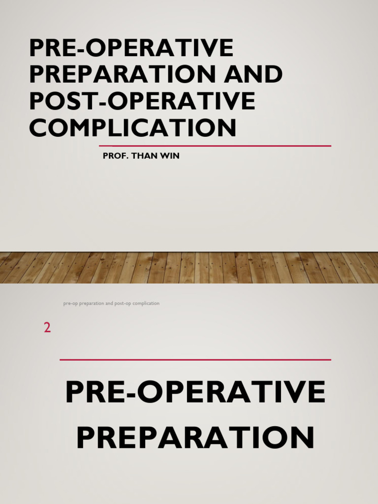 Pre Op Preparation and Post Op Complications | PDF | Myocardial ...