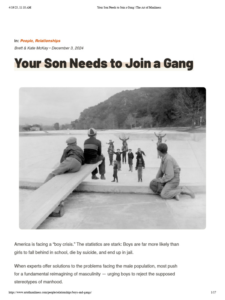 Embracing the Gang Instinct in Boys | PDF | Masculinity | Social Psychology