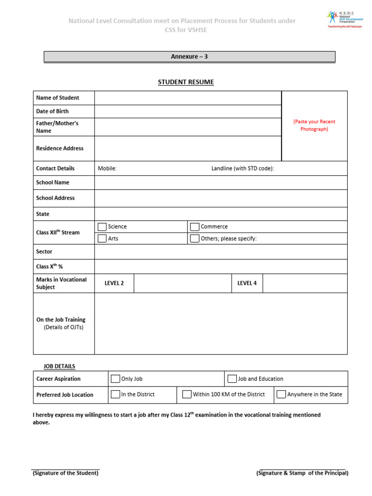 Annexure 3 - Resume | PDF