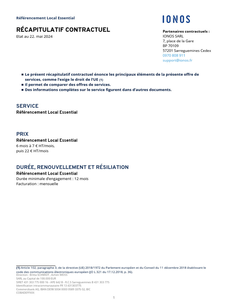 Récapitulatif Contractuel | PDF