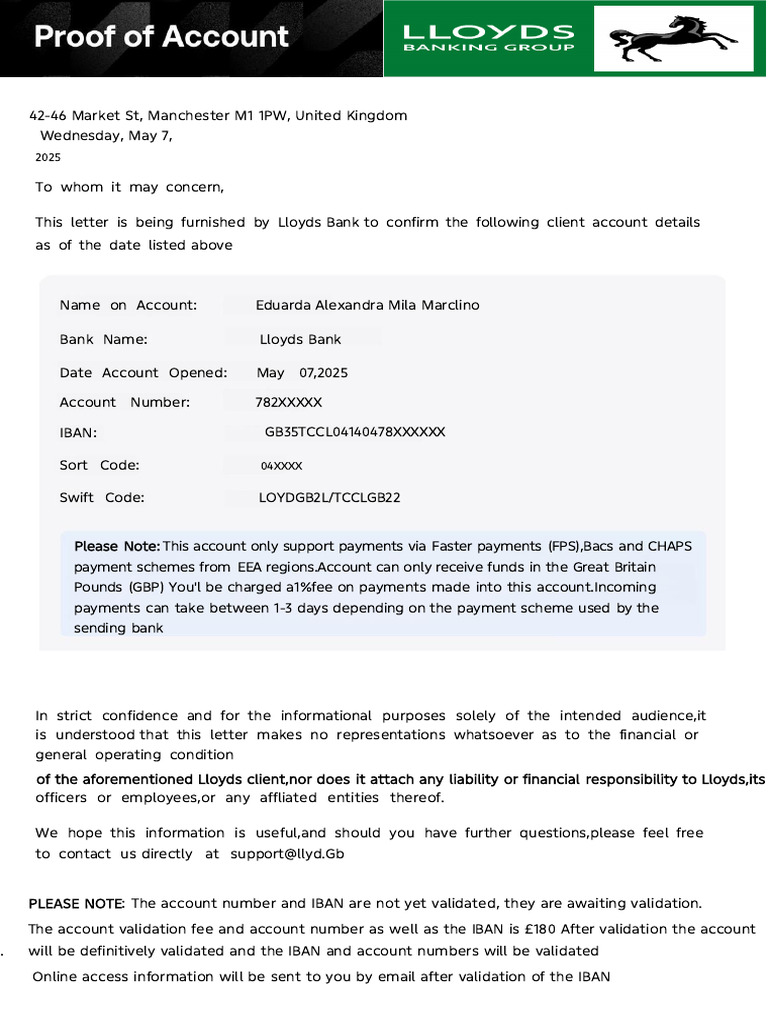 Proof of Account1 | PDF