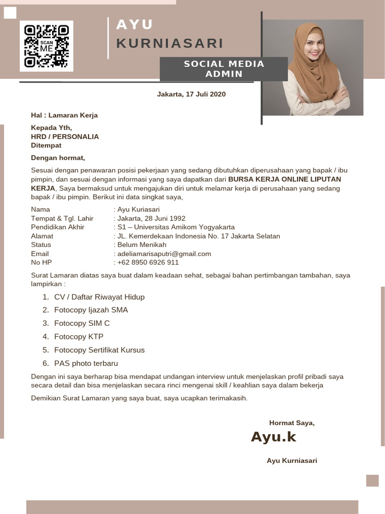 Surat-Lamaran - CV 043 - ZLJBS5 | PDF