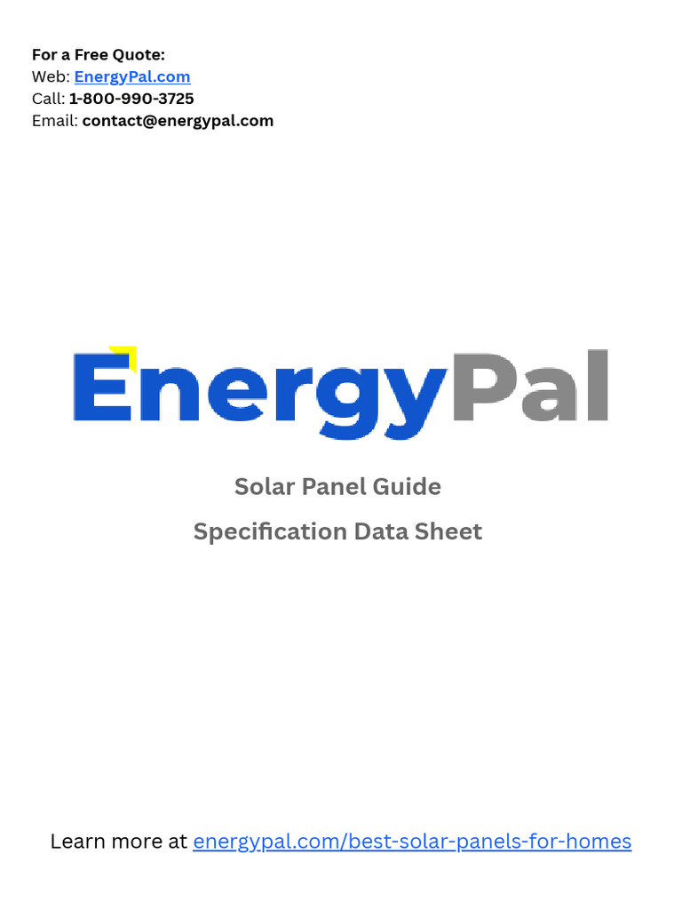 Solar Panel Specification Data Sheet | PDF | Solar Panel | Manufactured ...