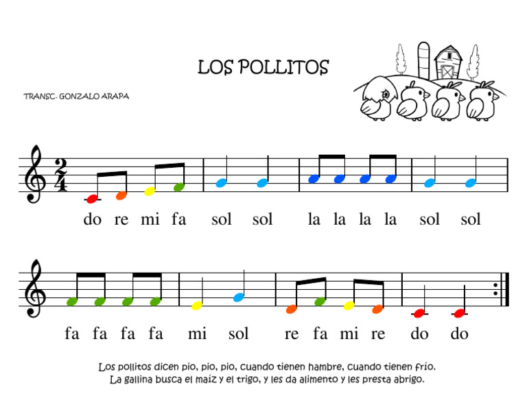 06 LOS_POLLITOS Xilofono Colores | PDF