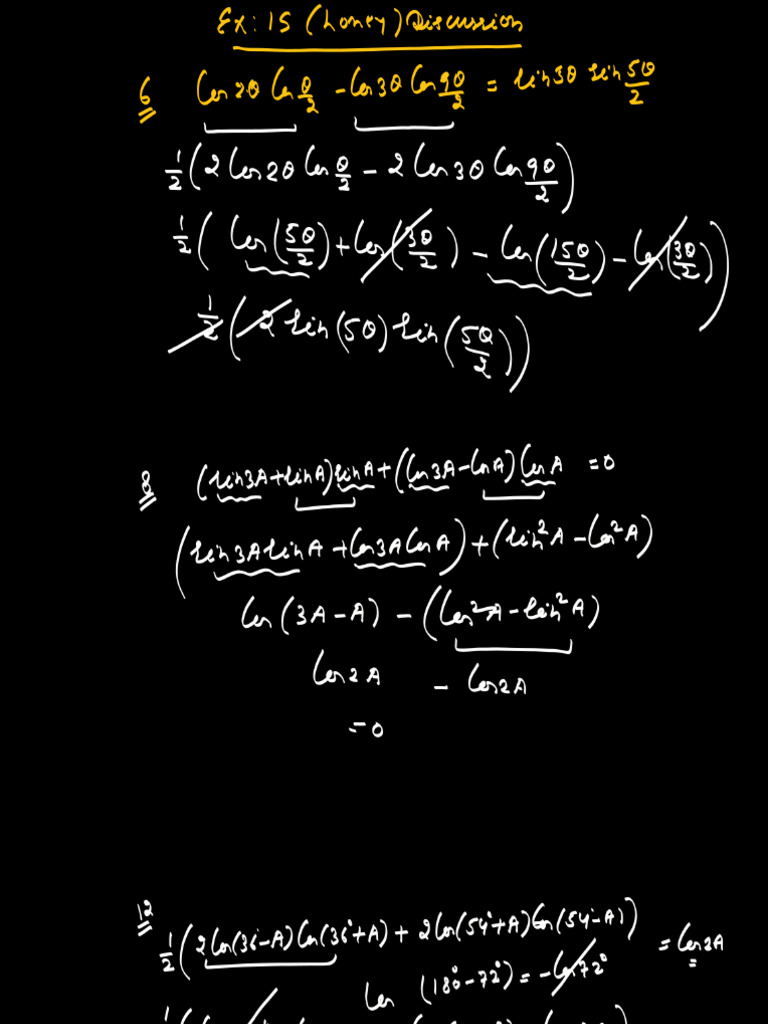 Compound Angles - L-09 (Class Notes) - 3A Formula and Cosine Product | PDF
