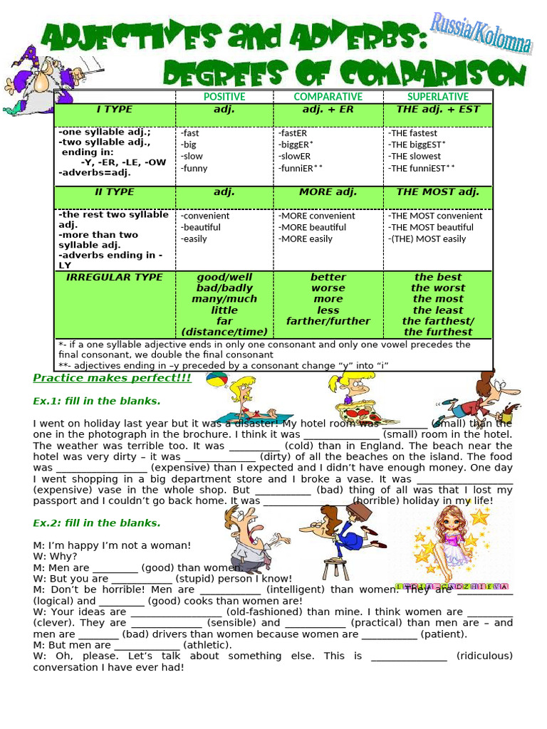 Adjectives and Adverbs - Degrees of Comparison | PDF | Language ...