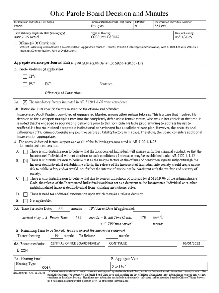 Ohio Parole Board Hearing Guidelines | PDF | Parole | Crimes