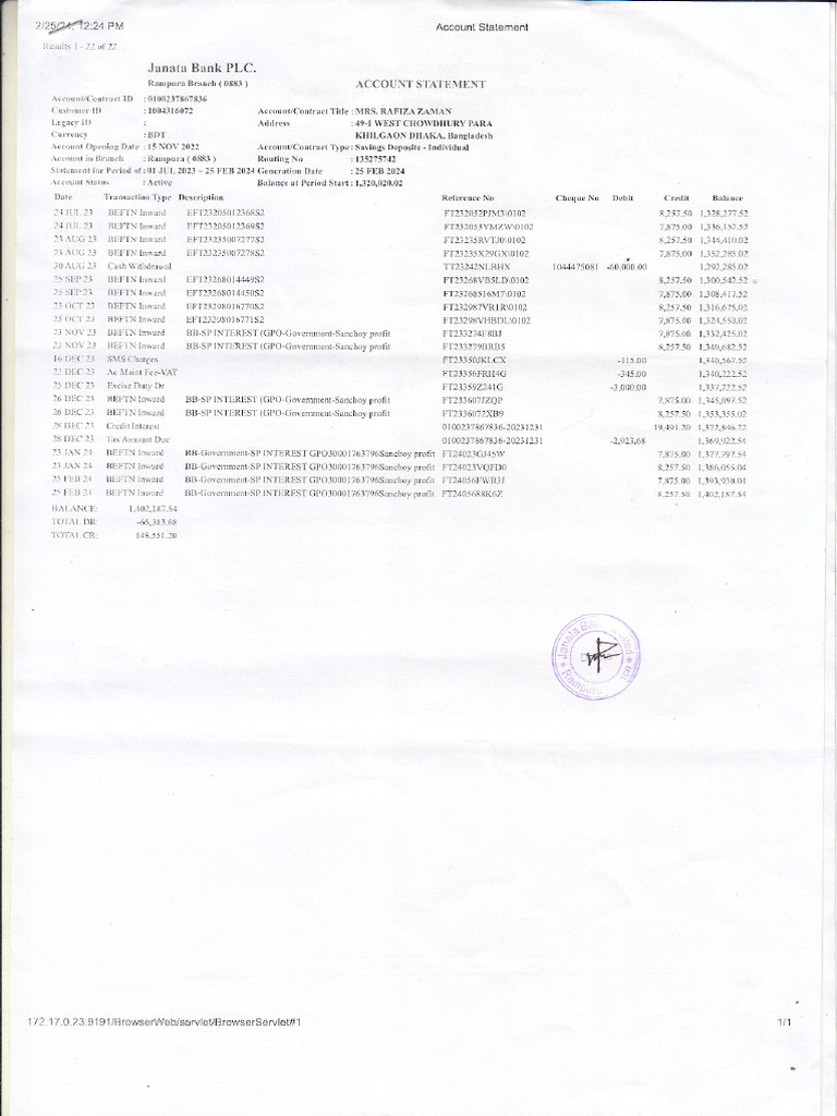 Fund (Bank Statements) | PDF