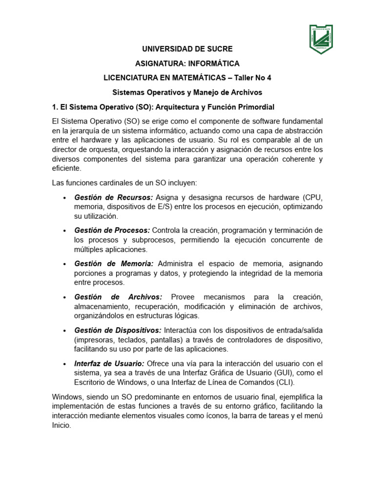 Sistemas Operativos | PDF | Archivo de computadora | Sistema operativo