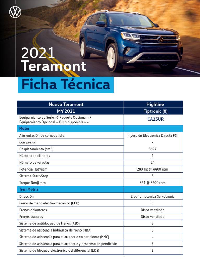 ficha_tecnica-teramont (1) | PDF | Airbag | Sistema de freno antibloqueo