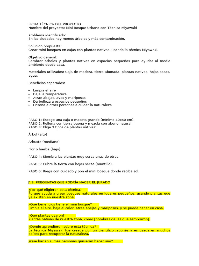 Mini Bosque Urbano: Técnica Miyawaki | PDF | Los bosques | Pajote