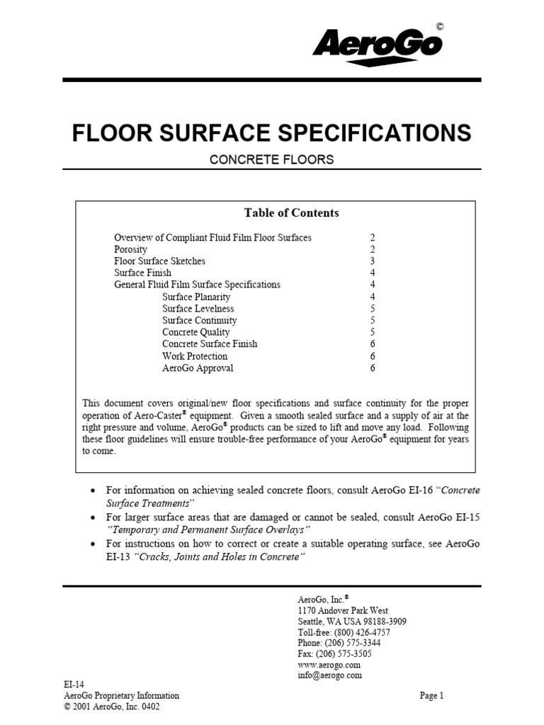 Surface Specs | PDF | Concrete | Mechanical Engineering