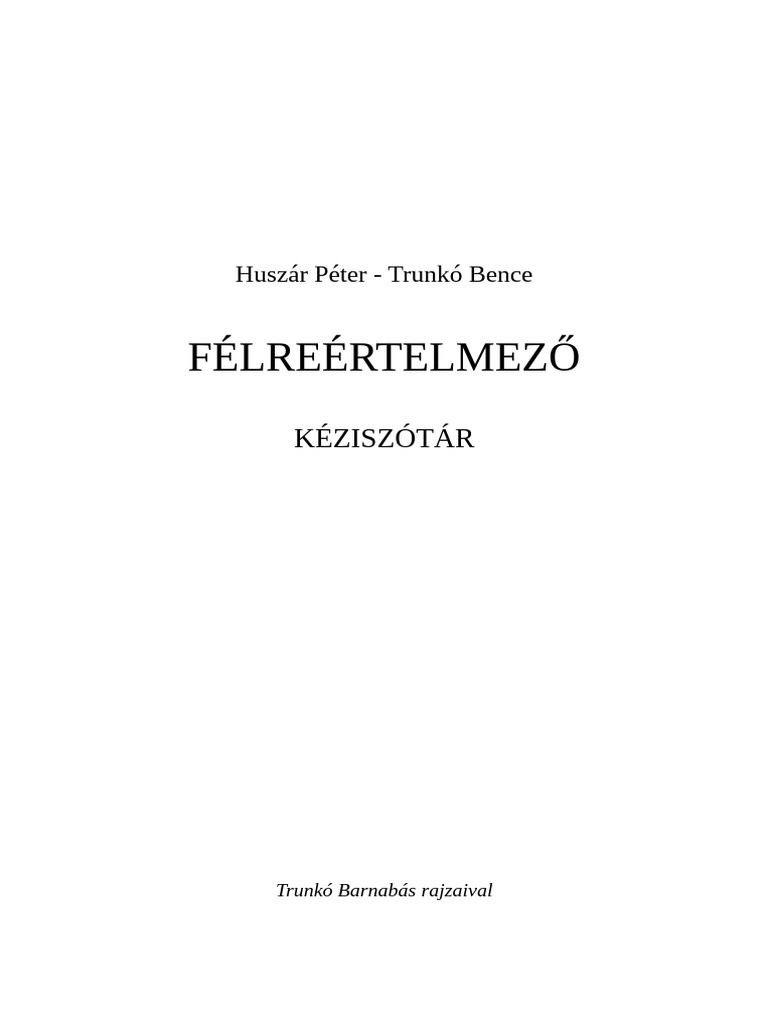 Huszar Trunko Felreertelmezo Keziszotar Hu Nncl3965-7e9v1 | PDF