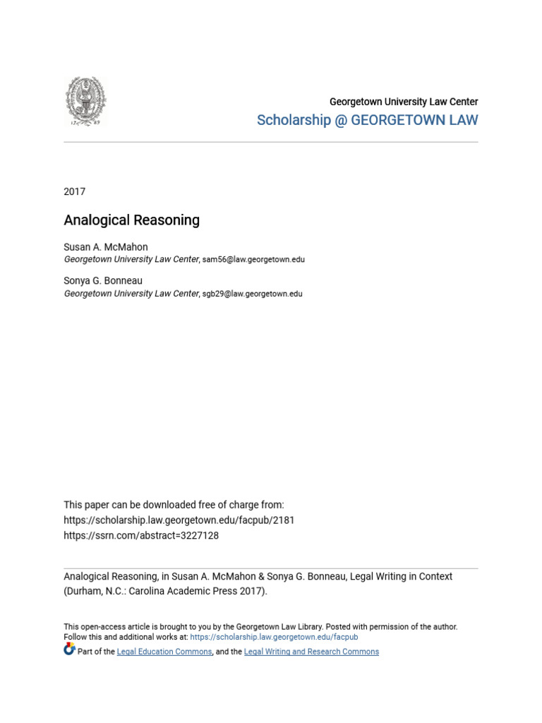 Analogical Reasoning | PDF | Precedent