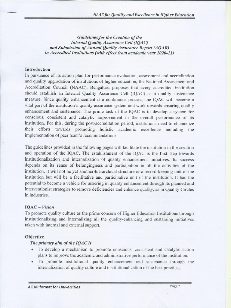 Guidelines IQAC | PDF