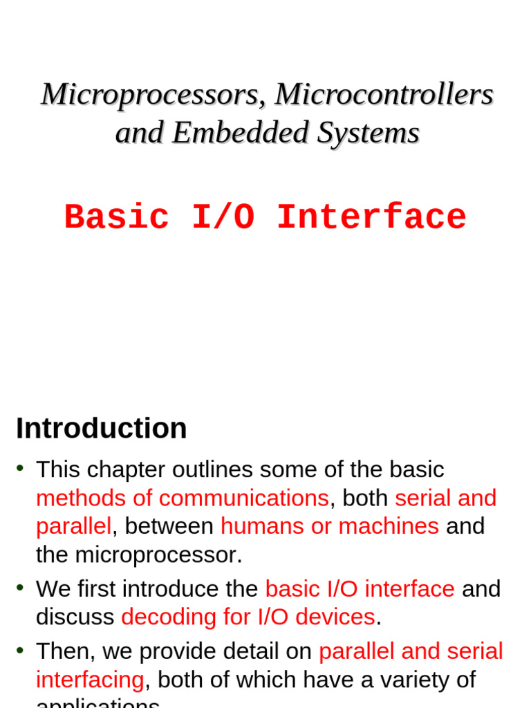 Basic Input Output Interfacing (1) | PDF | Input/Output | Central Processing Unit
