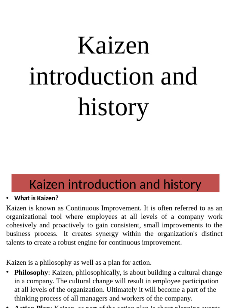 Kaizen Introduction and History | PDF | Business